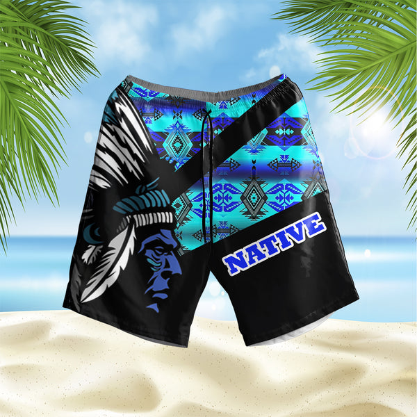GB-HS00027 Pattern Native Hawaiian Shorts – Powwow Store