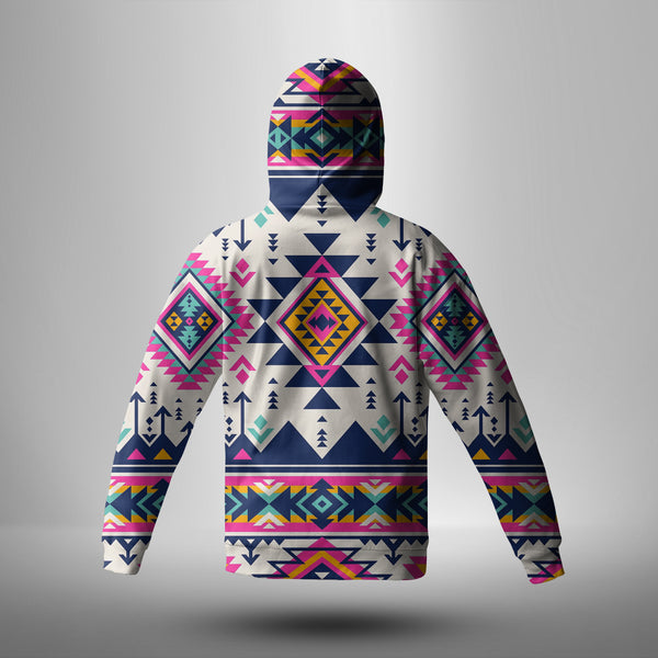 GB-NAT00316 Pink Pattern Native American 3D Hoodie With Mask – Powwow Store