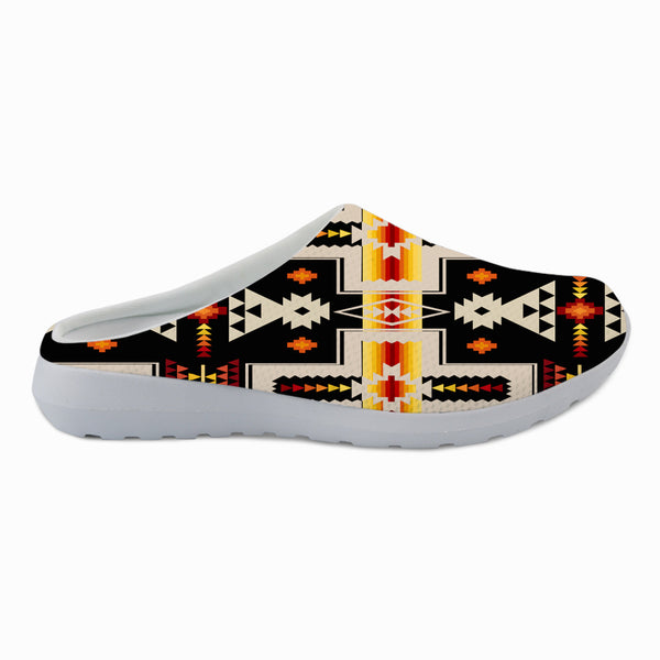 GB-NAT00062-01 Black Tribe Design Native American Mesh Slippers ...
