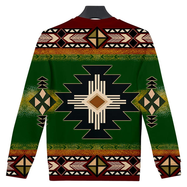 Green Color Native American 3D Sweatshirt – Powwow Store