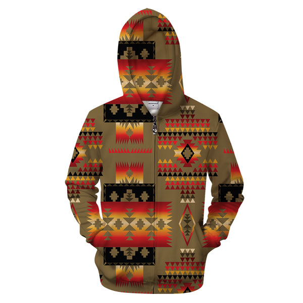 GB-NAT00046-3HOO-04 Dark Brown Native Tribes Pattern Native American A ...