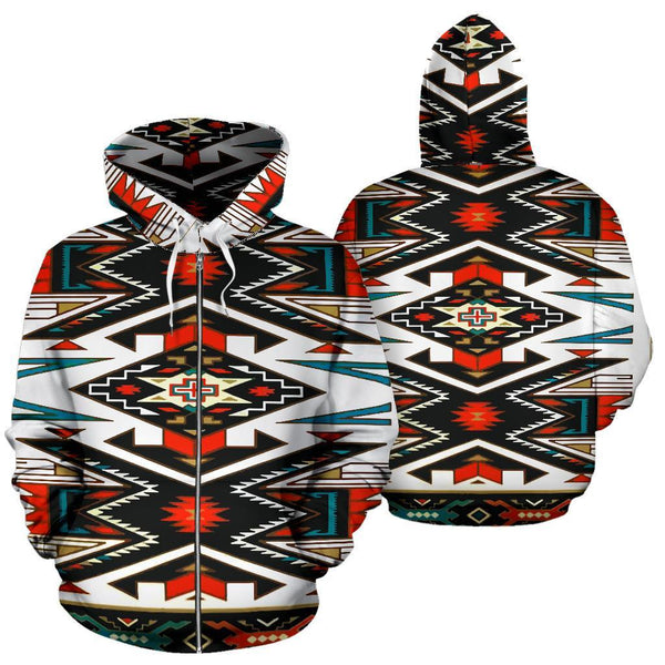 Tribal Pattern Colorful Native American Design 3D Zipper Hoodies ...
