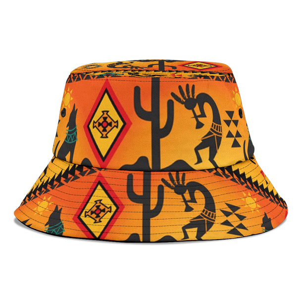 GB-NAT00231 Kokopelli Myth Yellow Bucket Hat – Powwow Store
