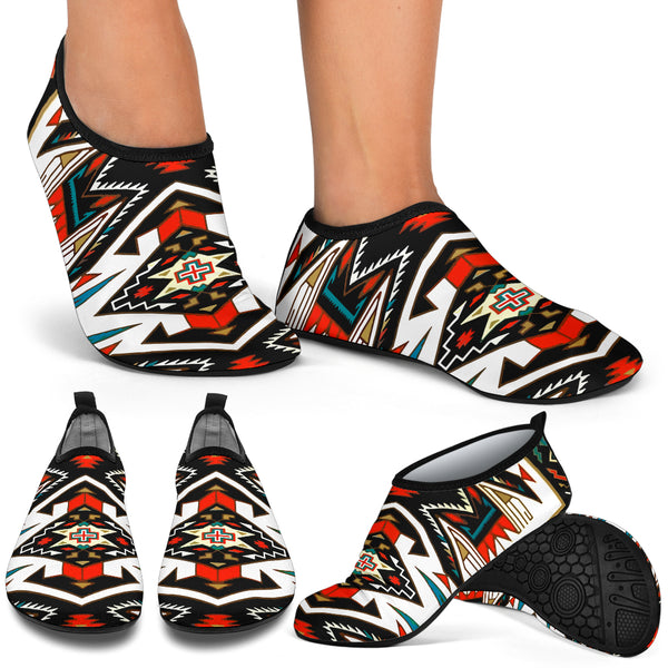 GB-NAT00049 Tribal Colorful Pattern Native American Aqua Shoes – Powwow ...