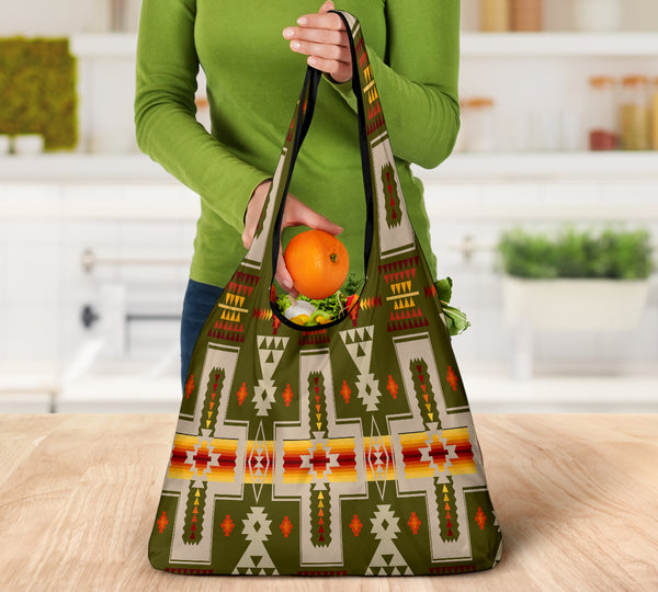 Pink Tribes Pattern Native American Grocery Bag 3-Pack – Powwow Store