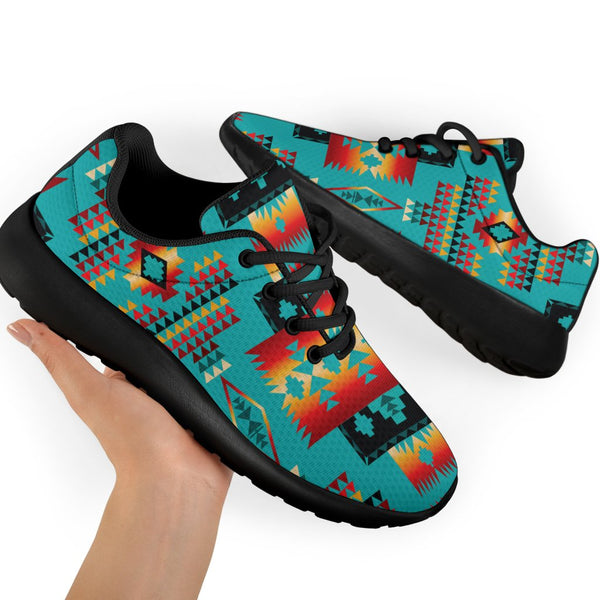 Blue Native Tribes Pattern Native American Sport Sneakers – Powwow Store
