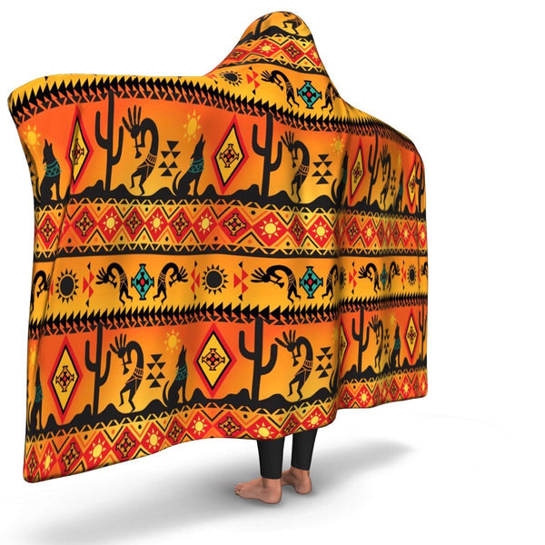 Kokopelli Myth Yellow Native American Hoodie Blanket – Powwow Store