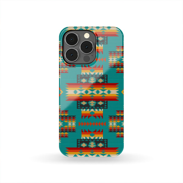 GB-NAT00402-04 Blue Pattern Native Phone Case – Powwow Store