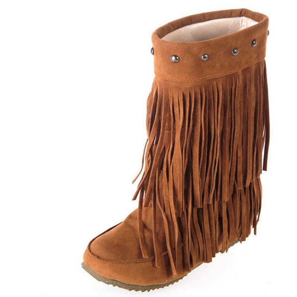 Layer Fringe Tassels Boots Native American Style – Powwow Store